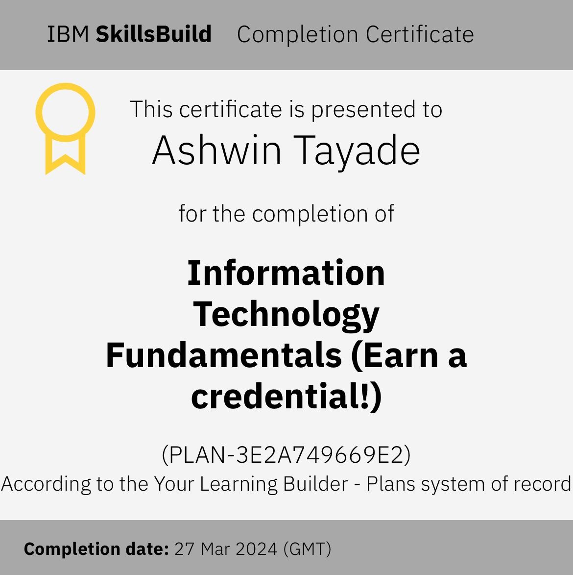 Ashwin Tayade on LinkedIn: Achievement Unlocked….. IBM Rajkumar ... Ashwin Tayade on LinkedIn: Achievement Unlocked….. IBM Rajkumar ...