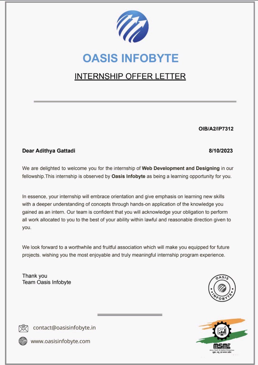 Adithya Gattadi on LinkedIn: #internship #webdeveloper #intern # ... Adithya Gattadi on LinkedIn: #internship #webdeveloper #intern # ...