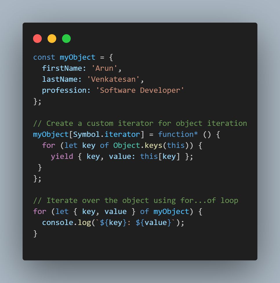 ARUN VENKATESAN on LinkedIn: #javascript #customiterator #forloop # ... ARUN VENKATESAN on LinkedIn: #javascript #customiterator #forloop # ...