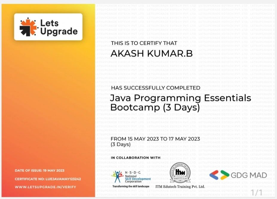 Akash Kumar on LinkedIn: #java #programming #certification # ... Akash Kumar on LinkedIn: #java #programming #certification # ...