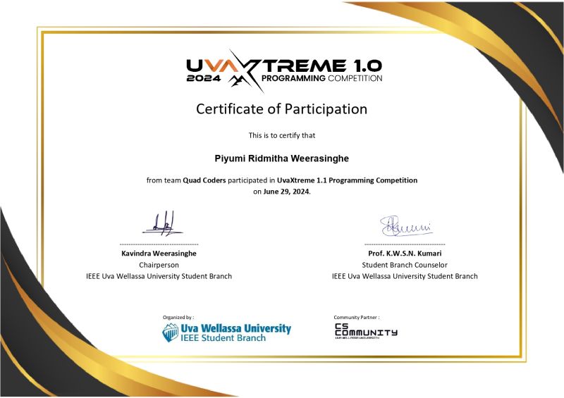 Piyumi Weerasinghe on LinkedIn: #programmingcompetition #uvaxtreme # ... Piyumi Weerasinghe on LinkedIn: #programmingcompetition #uvaxtreme # ...