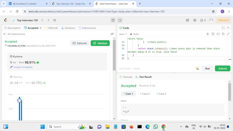 Kiruthika R on LinkedIn: Just completed Day 25 of my LeetCode challenge ... Kiruthika R on LinkedIn: Just completed Day 25 of my LeetCode challenge ...