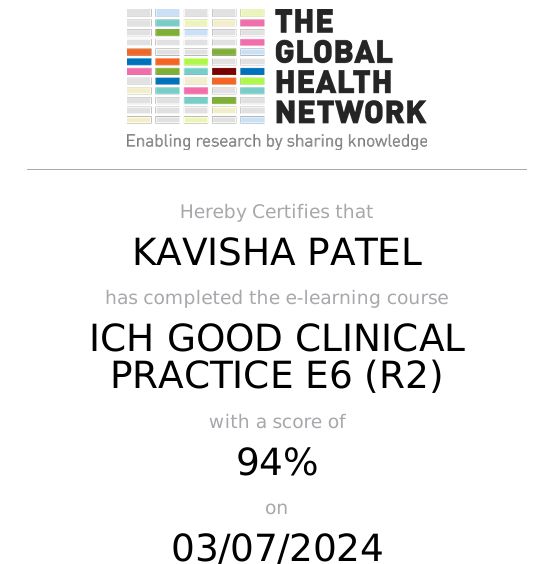 kavisha patel on LinkedIn: #goodclinicalpractice #gcp #certification # ... kavisha patel on LinkedIn: #goodclinicalpractice #gcp #certification # ...