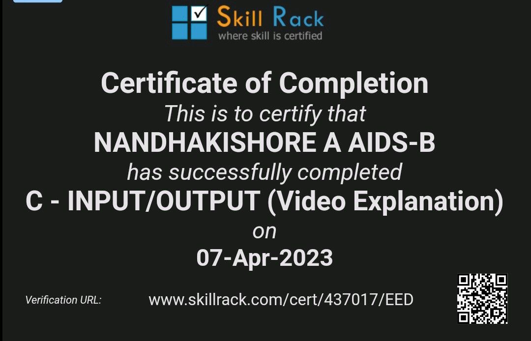 Nandha Kishore on LinkedIn: #c #skillrack Nandha Kishore on LinkedIn: #c #skillrack