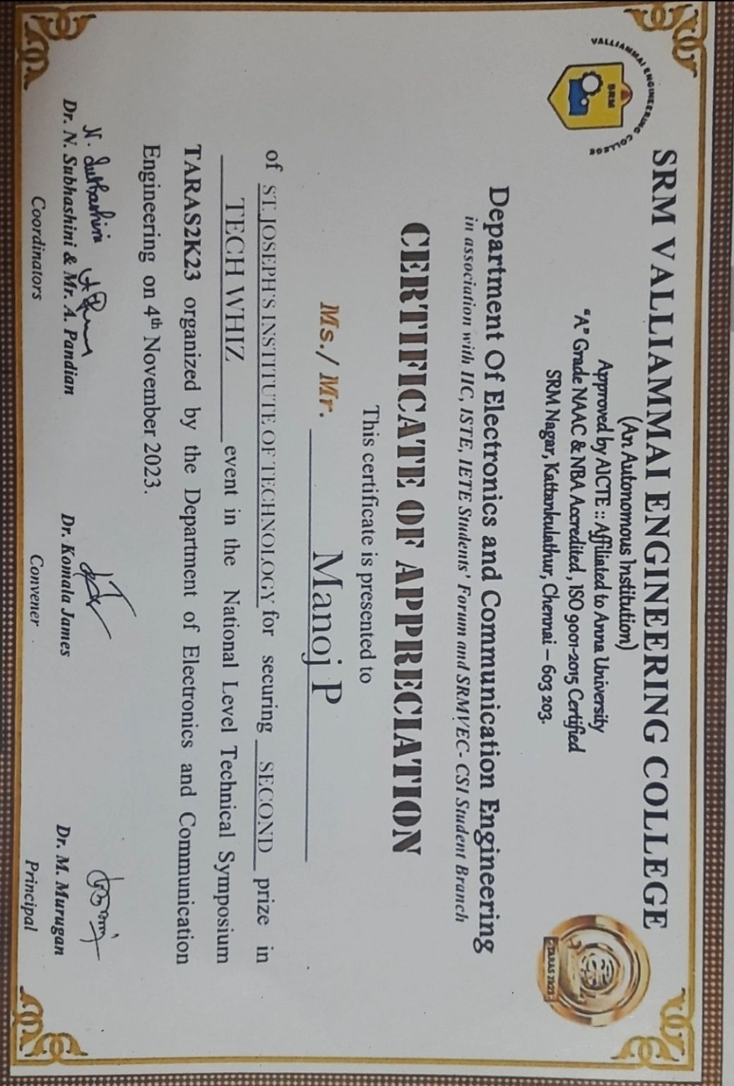 Manoj Palanivelrajan on LinkedIn: #technicalquiz #symposium # ... Manoj Palanivelrajan on LinkedIn: #technicalquiz #symposium # ...