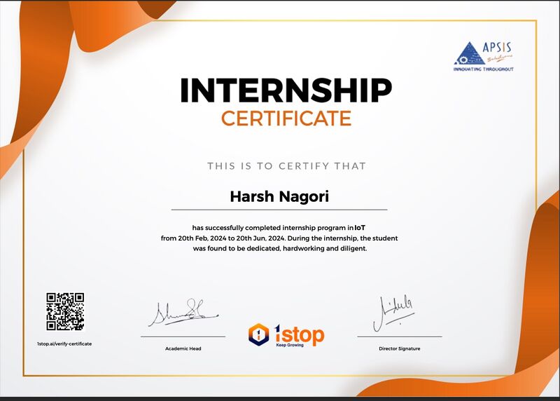 Harsh Nagori on LinkedIn: #iot #internship #techjourney Harsh Nagori on LinkedIn: #iot #internship #techjourney