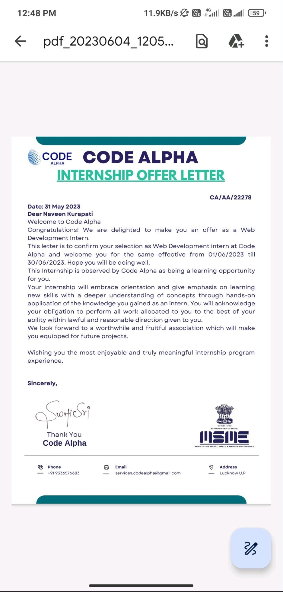 Naveen Kurapati on LinkedIn: #codealpha #intern #webdevelopment #thankyou Naveen Kurapati on LinkedIn: #codealpha #intern #webdevelopment #thankyou