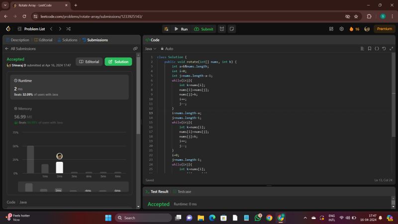 Day 22 of the 100 Days Coding Challenge: Rotate Array | Shiva Raj ... Day 22 of the 100 Days Coding Challenge: Rotate Array | Shiva Raj ...