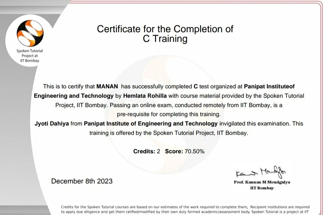 Manan Mangla on LinkedIn: #cprogramming #iitbombay #spokentutorial # ... Manan Mangla on LinkedIn: #cprogramming #iitbombay #spokentutorial # ...