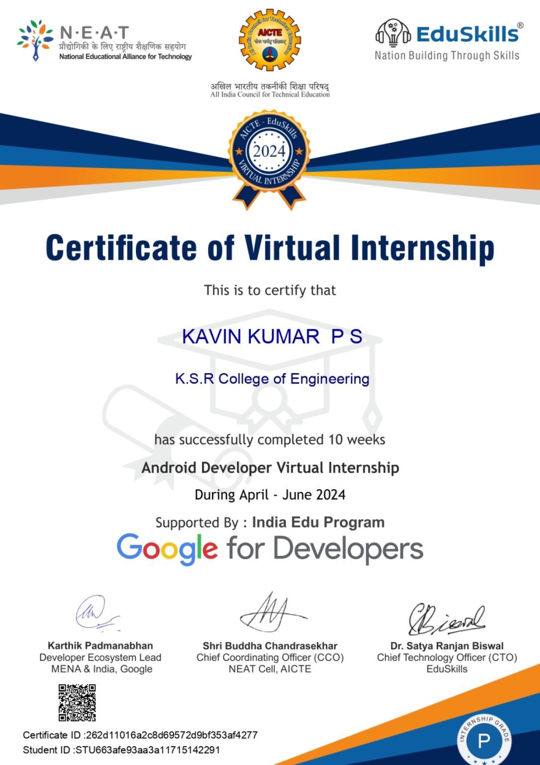 Kavin Kumar P S on LinkedIn: I'm thrilled to announce that I've ... Kavin Kumar P S on LinkedIn: I'm thrilled to announce that I've ...
