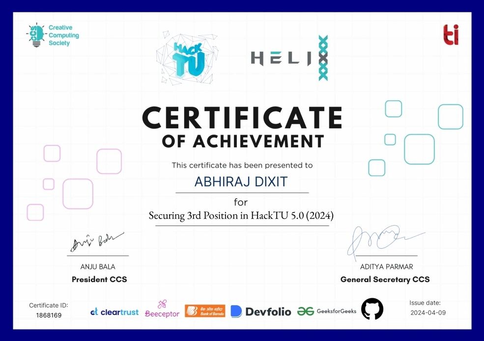 Abhiraj Dixit on LinkedIn: #hacktu_5 Abhiraj Dixit on LinkedIn: #hacktu_5
