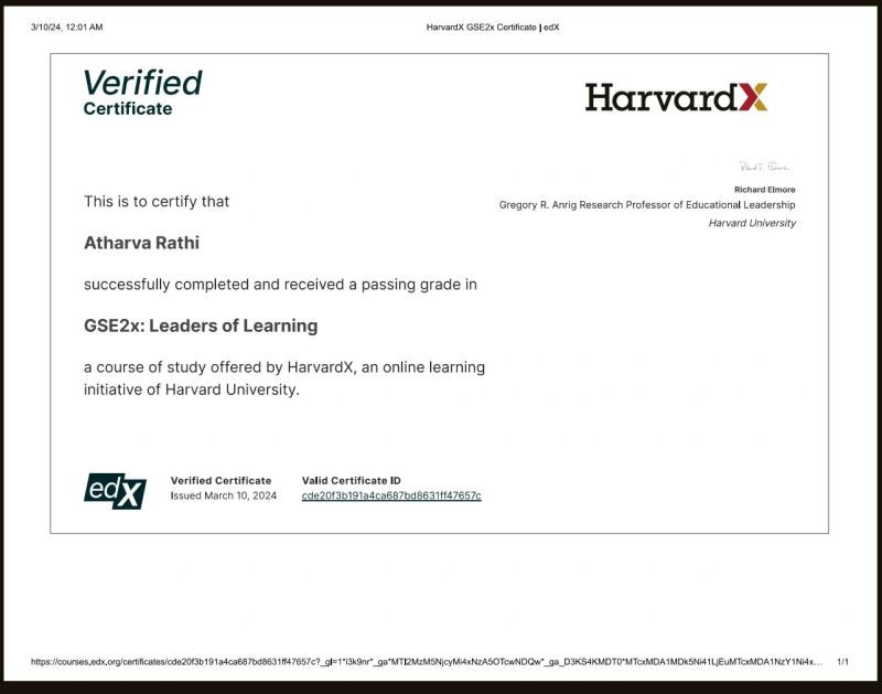 Atharva Rathi on LinkedIn: #harvardx #leaderoflearning # ... Atharva Rathi on LinkedIn: #harvardx #leaderoflearning # ...