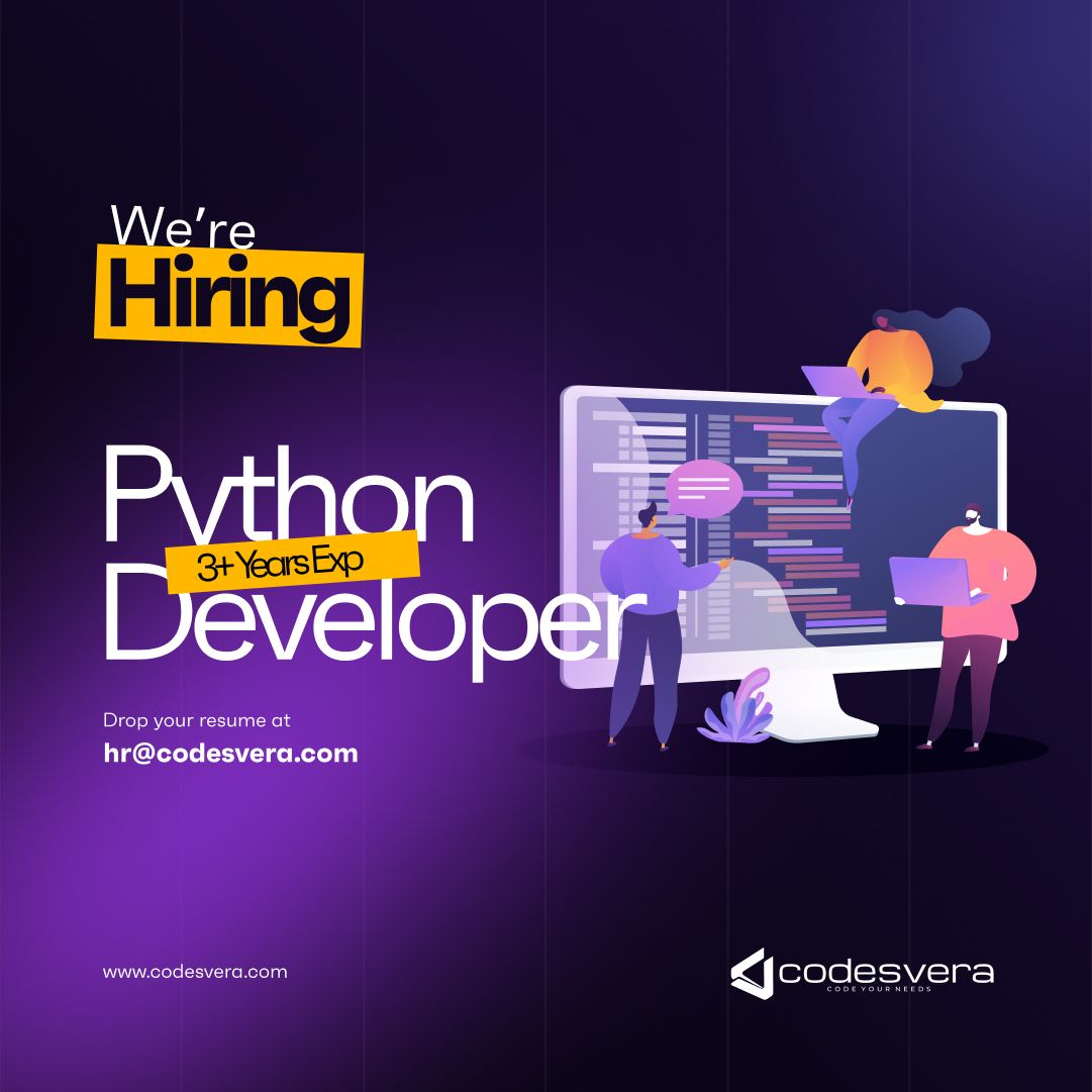 CODESVERA INFOTECH on LinkedIn: #pythondeveloper #codesverainfotech # ... CODESVERA INFOTECH on LinkedIn: #pythondeveloper #codesverainfotech # ...
