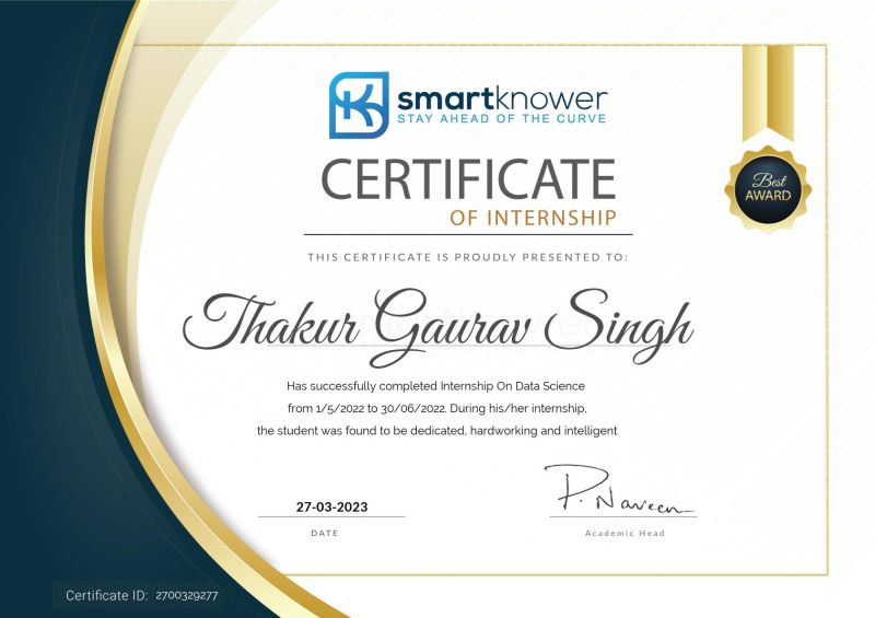 Thakur Gaurav Singh on LinkedIn: #datascience #python #internship # ... Thakur Gaurav Singh on LinkedIn: #datascience #python #internship # ...
