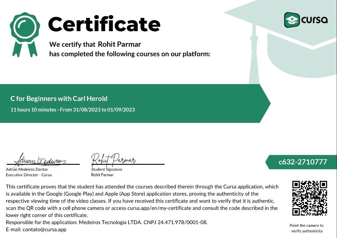 ROHIT PARMAR on LinkedIn: #cursa #rohit #engineering #c #language # ... ROHIT PARMAR on LinkedIn: #cursa #rohit #engineering #c #language # ...