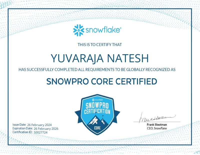 Yuvaraja Natesh on LinkedIn: #snowflake #snowprocore #datacertification ... Yuvaraja Natesh on LinkedIn: #snowflake #snowprocore #datacertification ...