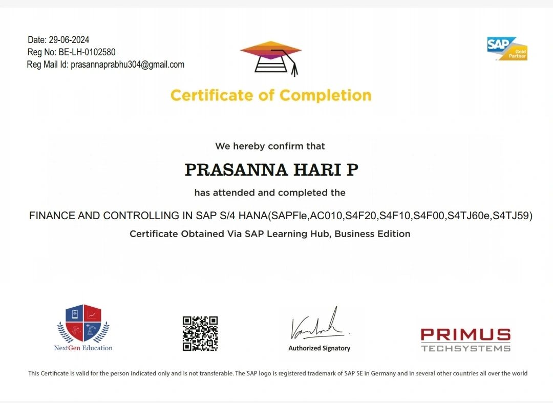 Prasanna Hari on LinkedIn: #sap #sap Prasanna Hari on LinkedIn: #sap #sap
