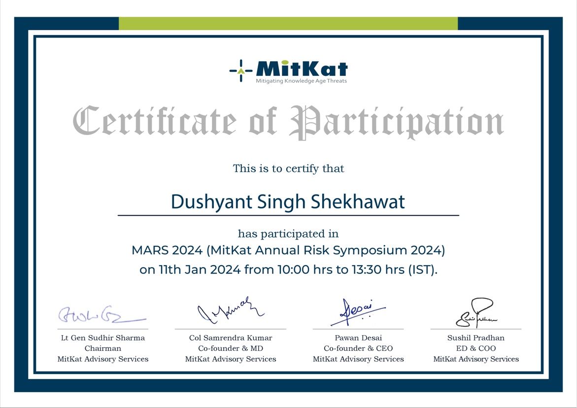 Dushyant Singh Shekhawat, CRISC on LinkedIn: #risks Dushyant Singh Shekhawat, CRISC on LinkedIn: #risks
