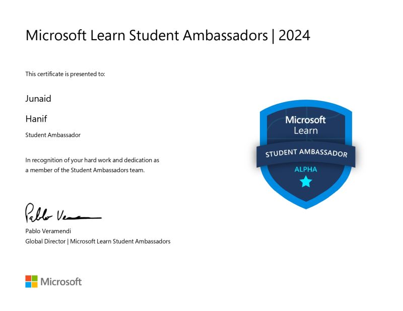 Junaid Hanif on LinkedIn: #microsoftlearn #studentambassador # ... Junaid Hanif on LinkedIn: #microsoftlearn #studentambassador # ...
