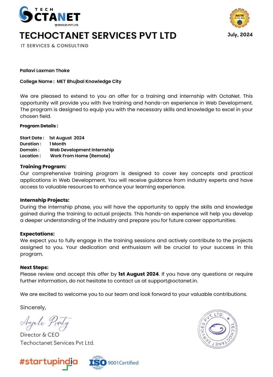 Pallavi Thoke on LinkedIn: #webdev #internship #octanet #career # ... Pallavi Thoke on LinkedIn: #webdev #internship #octanet #career # ...