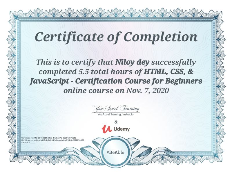 Niloy Dey (MERN Stack developer) on LinkedIn: I have Completed HTML ... Niloy Dey (MERN Stack developer) on LinkedIn: I have Completed HTML ...