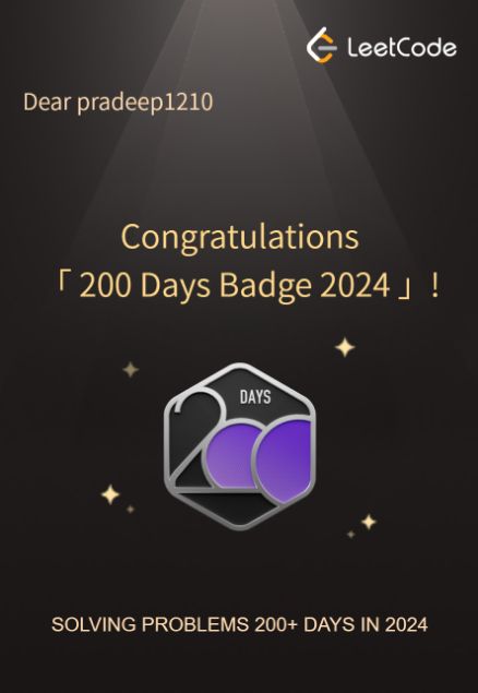 Pradeep Suryavanshi on LinkedIn: #leetcode #200days #coding # ... Pradeep Suryavanshi on LinkedIn: #leetcode #200days #coding # ...