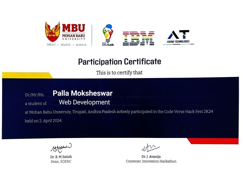 Moksheswar Palla on LinkedIn: #connections #hackathon # ... Moksheswar Palla on LinkedIn: #connections #hackathon # ...