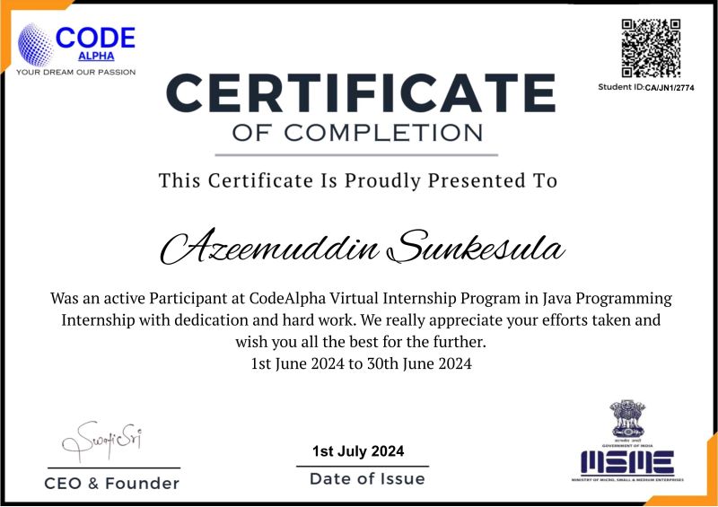 Azeemuddin Sunkesula on LinkedIn: #java #javaprogramming #codealpla # ... Azeemuddin Sunkesula on LinkedIn: #java #javaprogramming #codealpla # ...