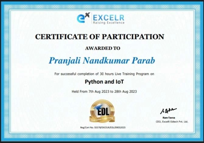 Pranjali Parab on LinkedIn: #python #iot #excelr Pranjali Parab on LinkedIn: #python #iot #excelr