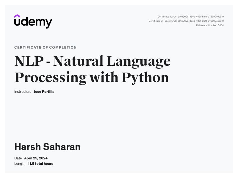 Harsh Saharan on LinkedIn: #nlp #python #machinelearning #datascience # ... Harsh Saharan on LinkedIn: #nlp #python #machinelearning #datascience # ...