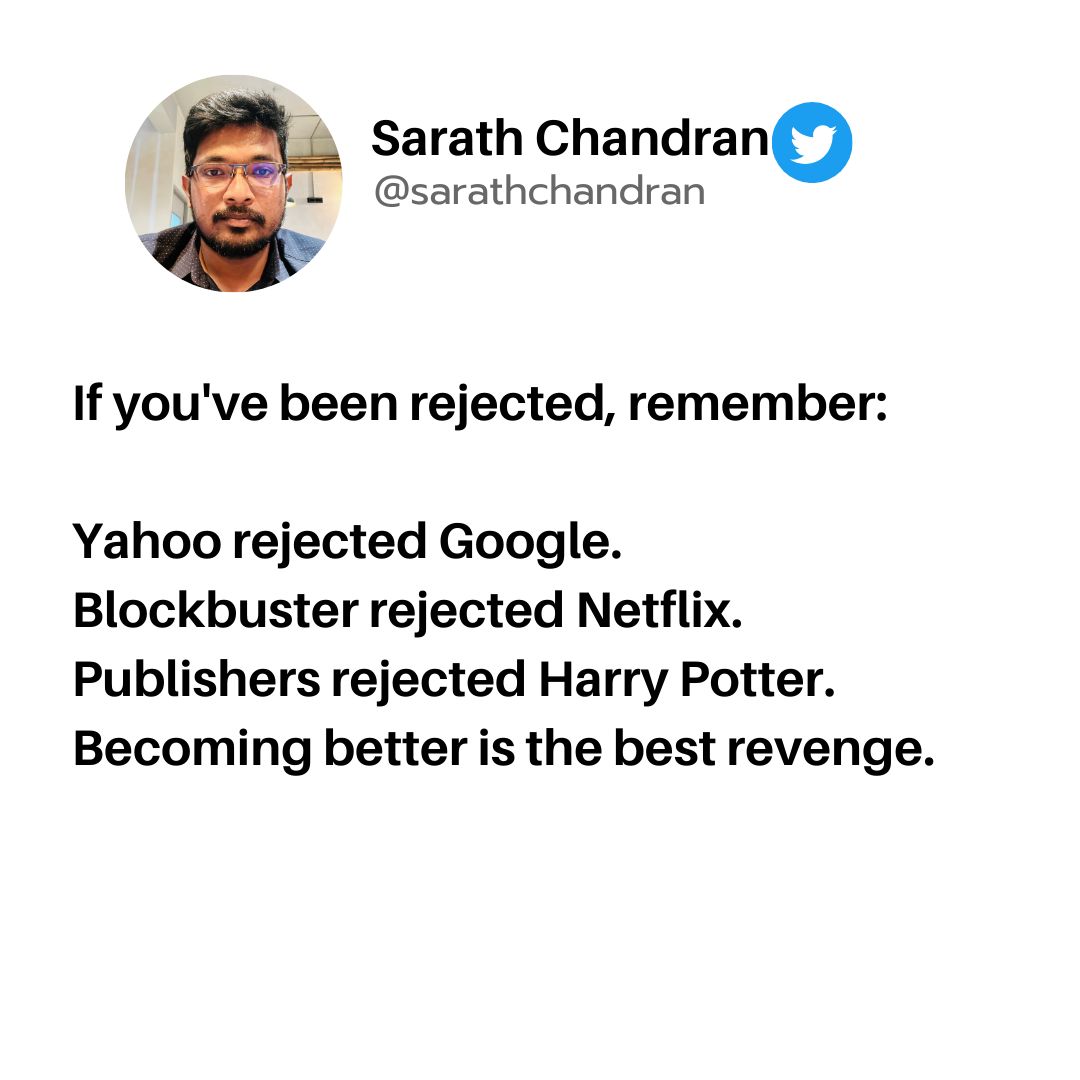 Sarath Chandran . on LinkedIn: Becoming better is the better revenge. Sarath Chandran . on LinkedIn: Becoming better is the better revenge.