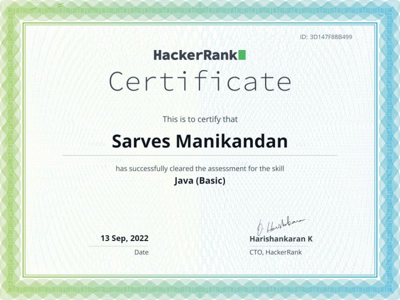 Sarves M on LinkedIn: #hackerrank #javabasics #codingchallenge # ... Sarves M on LinkedIn: #hackerrank #javabasics #codingchallenge # ...