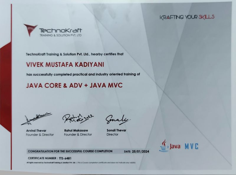 vivek kadiyani on LinkedIn: #java #programming #coursecompletion # ... vivek kadiyani on LinkedIn: #java #programming #coursecompletion # ...