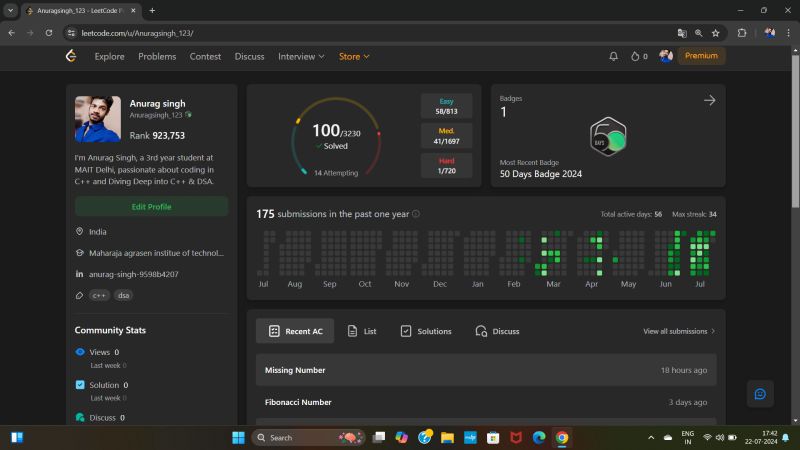 Anurag Singh on LinkedIn: #leetcode #milestone #datastructures # ... Anurag Singh on LinkedIn: #leetcode #milestone #datastructures # ...