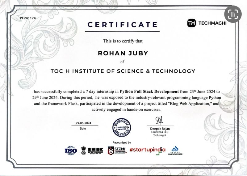 Rohan Juby on LinkedIn: #python #fullstackdevelopment #techmaghi Rohan Juby on LinkedIn: #python #fullstackdevelopment #techmaghi