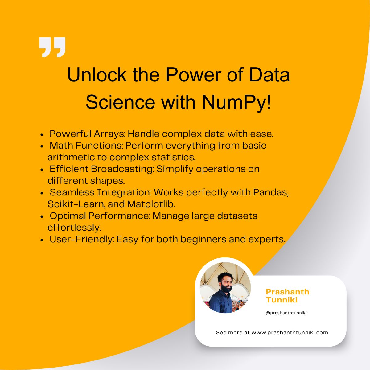 Prashanth Tunniki on LinkedIn: #numpy #python #datascience # ... Prashanth Tunniki on LinkedIn: #numpy #python #datascience # ...
