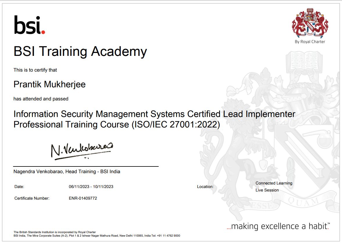Prantik Mukherjee on LinkedIn: #bsi #informationsecurity # ... Prantik Mukherjee on LinkedIn: #bsi #informationsecurity # ...