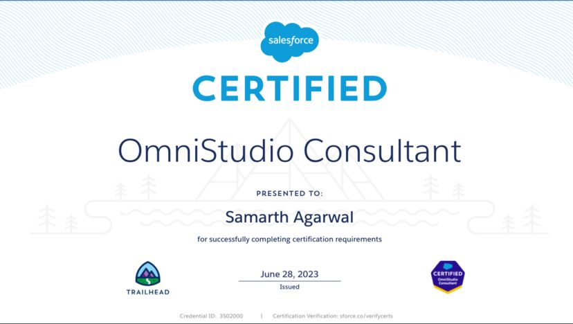 Samarth Agarwal on LinkedIn: #salesforcecertified #salesforceconsultant Samarth Agarwal on LinkedIn: #salesforcecertified #salesforceconsultant