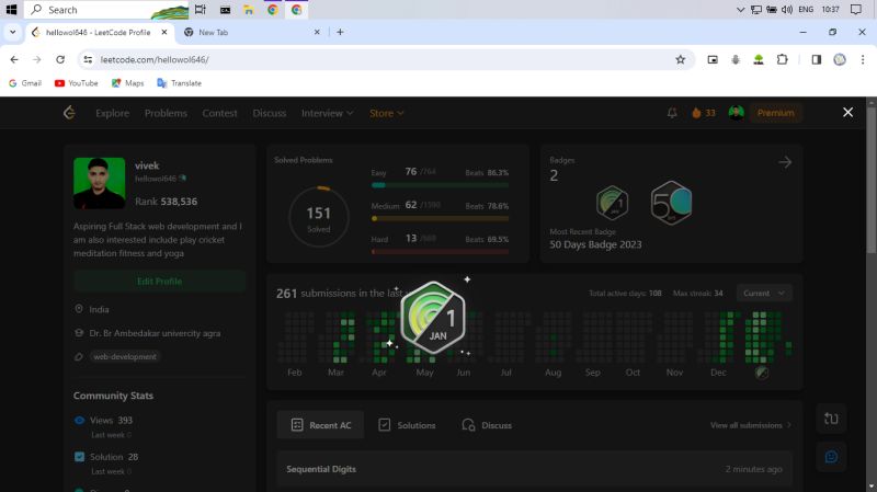 Vivek kushwah on LinkedIn: I have completed 150 problems on Leetcode, I ... Vivek kushwah on LinkedIn: I have completed 150 problems on Leetcode, I ...