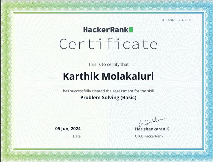Molakaluri Karthik on LinkedIn: #coding #problemsolving #hackerrank # ... Molakaluri Karthik on LinkedIn: #coding #problemsolving #hackerrank # ...