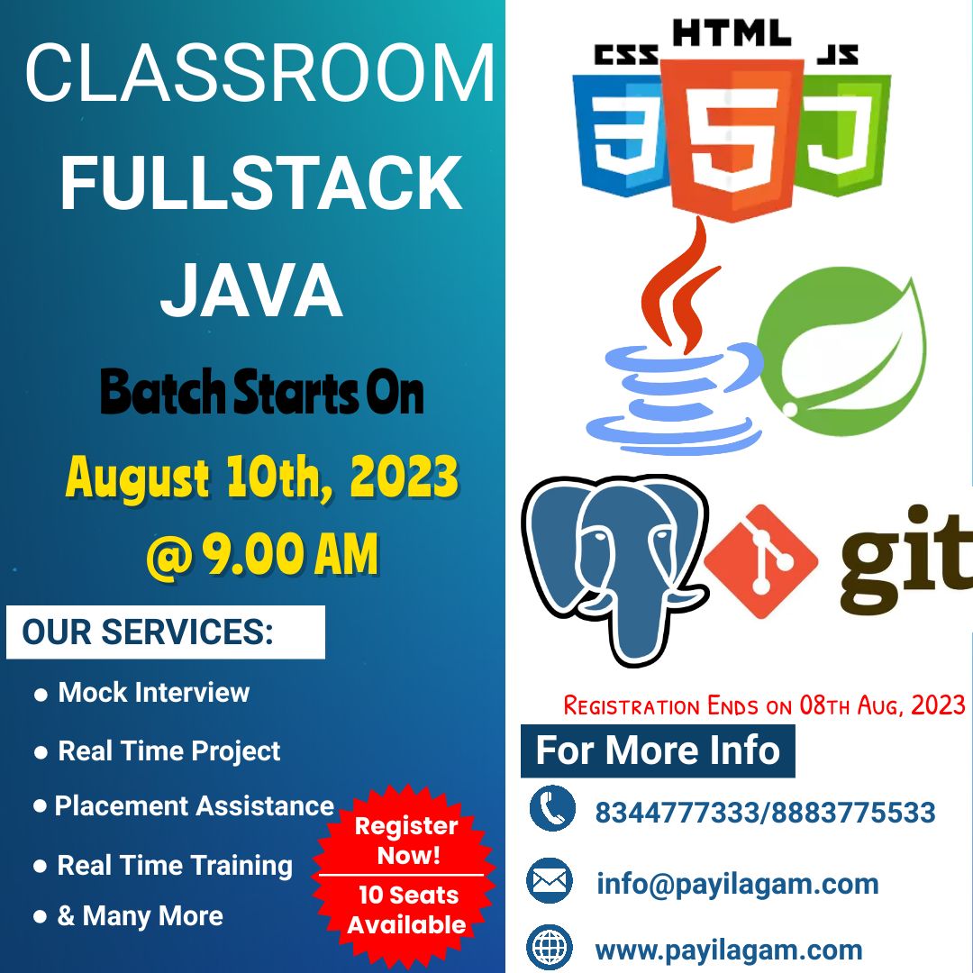 Payilagam . on LinkedIn: #payilagam #java #javafullstack #javaonline # ... Payilagam . on LinkedIn: #payilagam #java #javafullstack #javaonline # ...