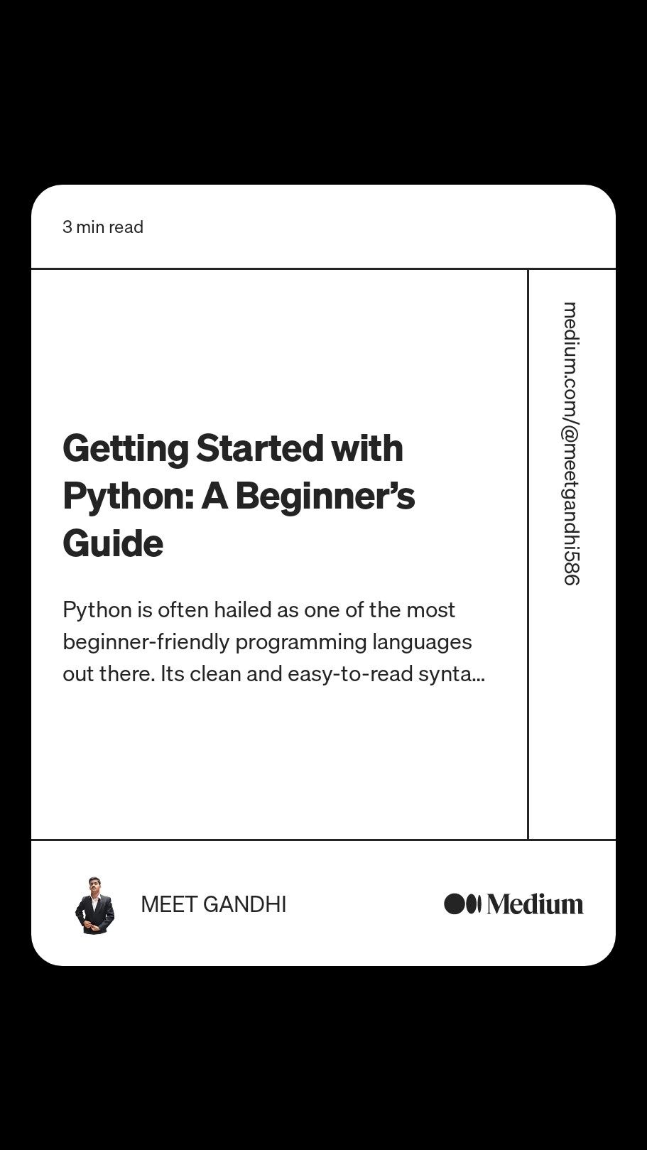 MEET GANDHI on LinkedIn: #pythonprogramming #beginnersguide # ... MEET GANDHI on LinkedIn: #pythonprogramming #beginnersguide # ...