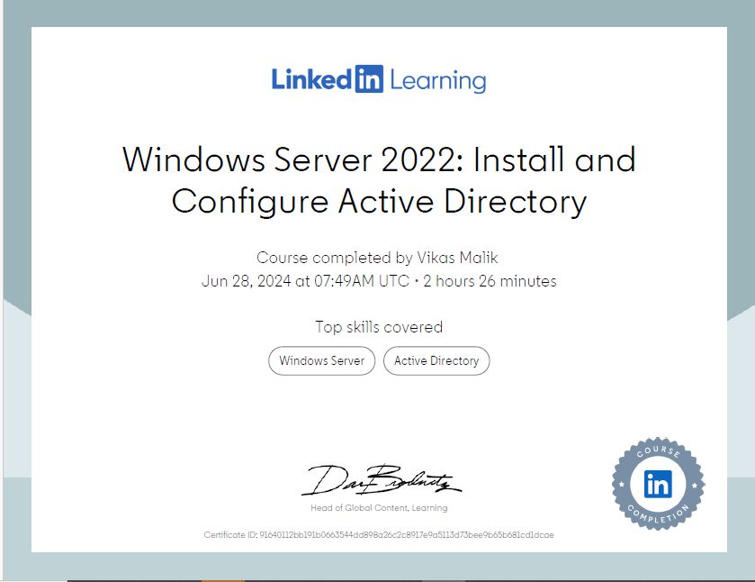 Vikas Malik on LinkedIn: #activedirectory #windowsserver Vikas Malik on LinkedIn: #activedirectory #windowsserver