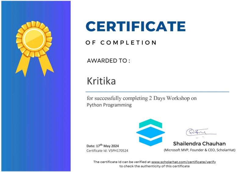 Kritika Sharma on LinkedIn: #pythonworkshop #pythonprogramming # ... Kritika Sharma on LinkedIn: #pythonworkshop #pythonprogramming # ...