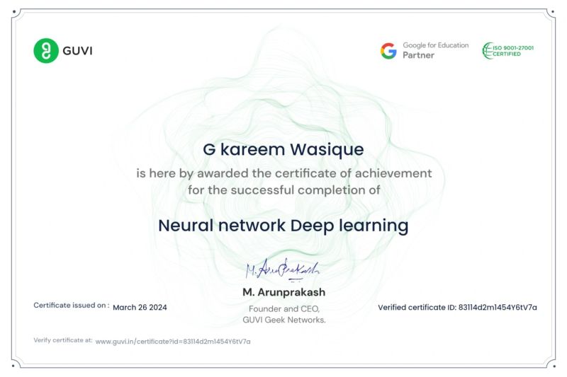 Kareem Wasique on LinkedIn: #guvi #deeplearning #neuralnetworks Kareem Wasique on LinkedIn: #guvi #deeplearning #neuralnetworks