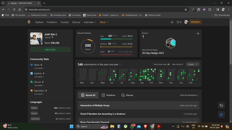 AJAY RAJ C on LinkedIn: #leetcode #codingjourney #milestoneachieved AJAY RAJ C on LinkedIn: #leetcode #codingjourney #milestoneachieved