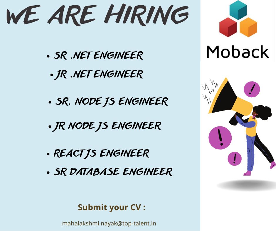 Mahalakshmi Nayak on LinkedIn: #opening #openpositions #wearehiring # ... Mahalakshmi Nayak on LinkedIn: #opening #openpositions #wearehiring # ...
