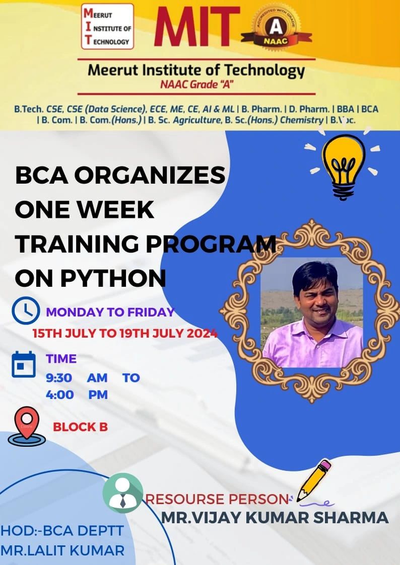 Vijay Kumar Sharma on LinkedIn: Python programming Training in MIT ... Vijay Kumar Sharma on LinkedIn: Python programming Training in MIT ...