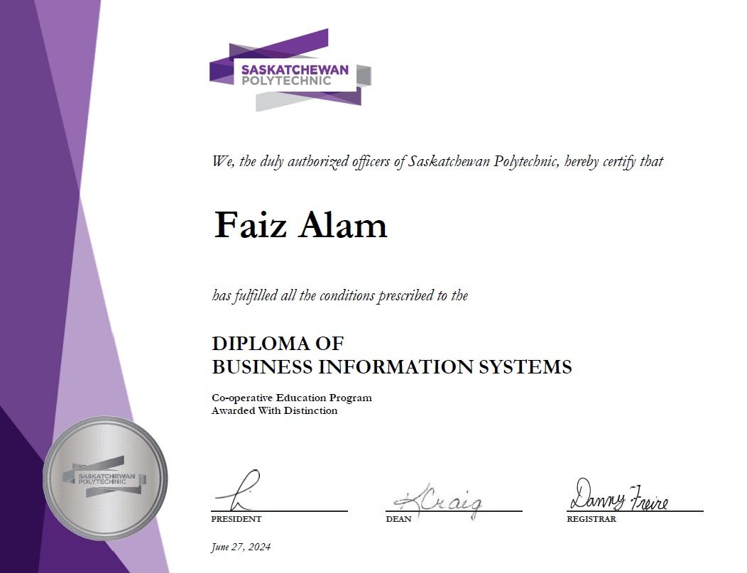 Faiz Alam on LinkedIn: #achievement #saskpolytechgrad Faiz Alam on LinkedIn: #achievement #saskpolytechgrad
