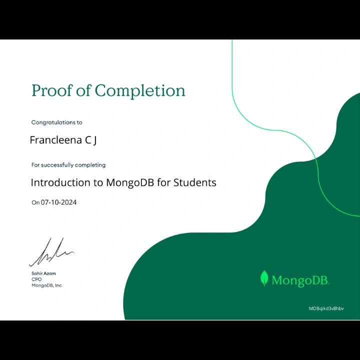 Francleena C J on LinkedIn: #mongodb #nosql #datascience # ... Francleena C J on LinkedIn: #mongodb #nosql #datascience # ...
